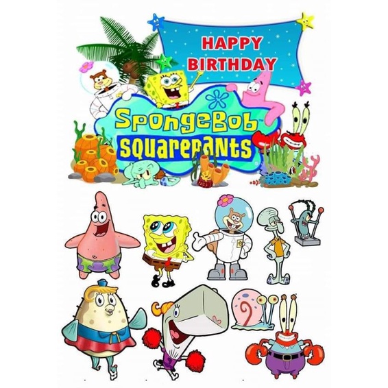 Jual Topper Spongebob / Hiasan kue spongebob | Shopee Indonesia