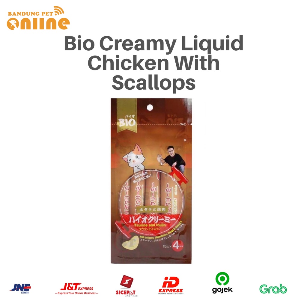 Jual Bio Creamy Treat Liquid Taurine Chicken With Scallops Snack Kucing ...