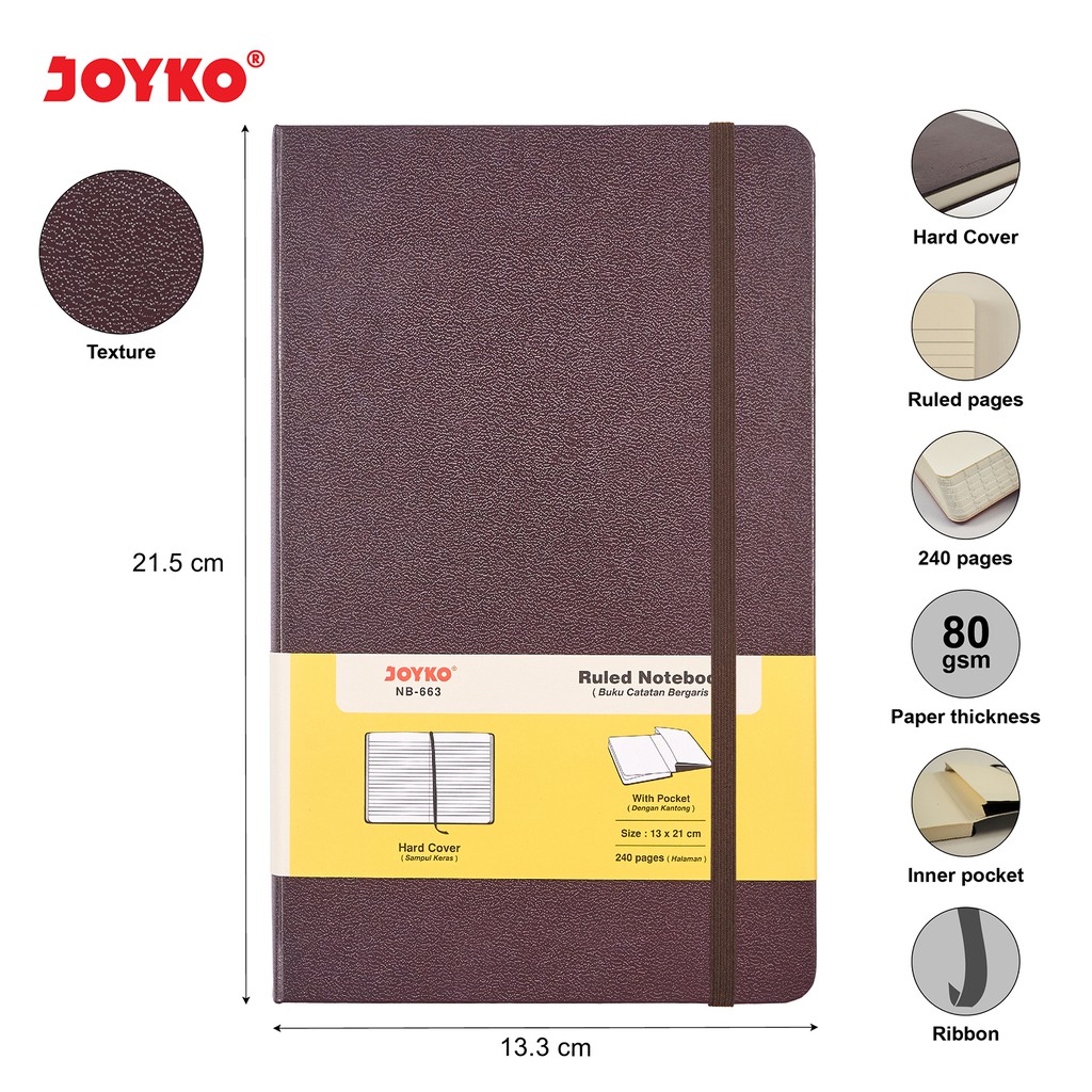 Jual JOYKO NOTEBOOK A5 AGENDA DIARY RULED 240 PAGES / BUKU CATATAN ...
