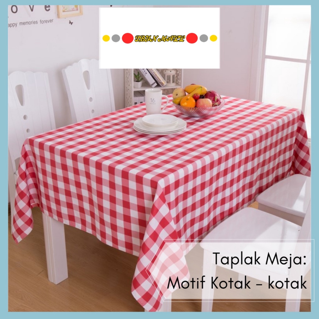 Jual Taplak Meja Motif Kotak-kotak Estetik Gaya Korea Kekinian Ukuran ...