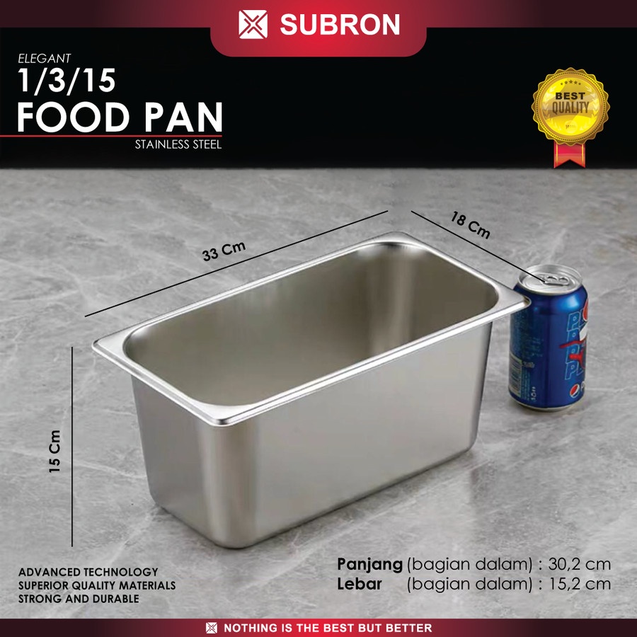 Jual SUBRON Gastronom Food Pan 1/3/15 Ke Dalam 15cm Wadah Penyimpan ...