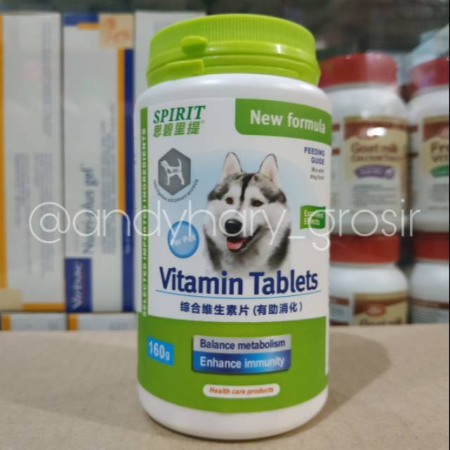 Jual Spirit Vitamin Tablets 160 gr Vitamin untuk Anjing dan Kucing ...