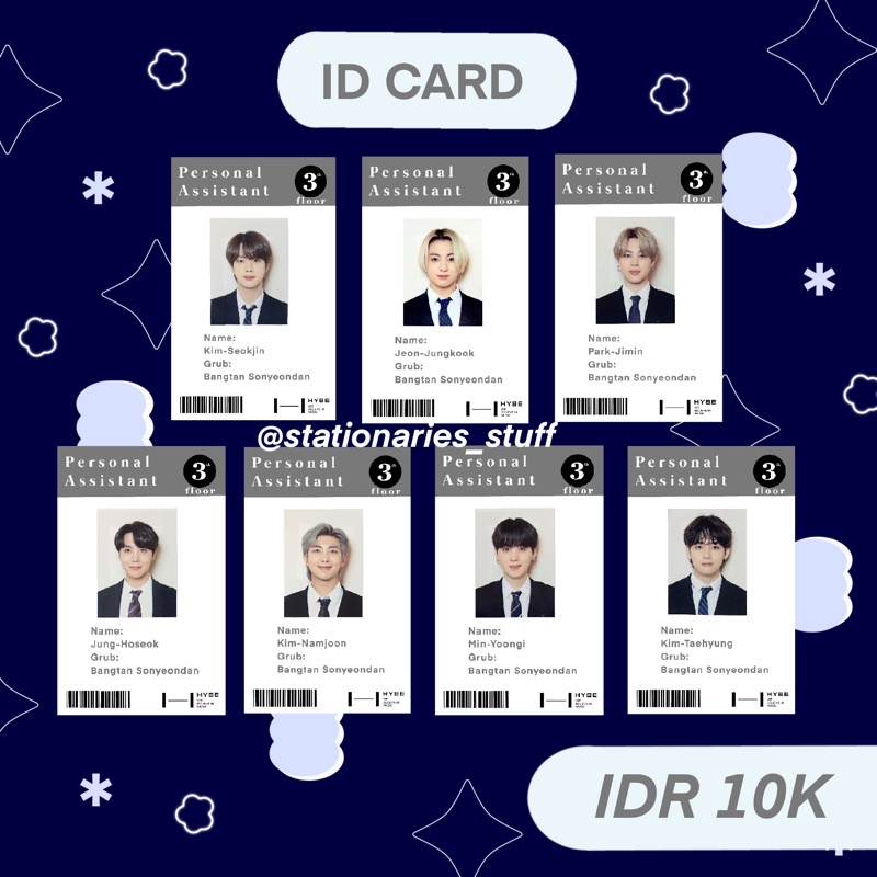 Jual ID CARD ARMY|| PERSONAL ASISTEN BTS MEMBER | Shopee Indonesia