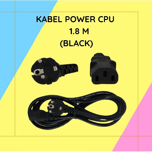 Jual Kabel Ac Komputer CPU PSU + Jack 1,8m kualitas bagus Kabel Power ...