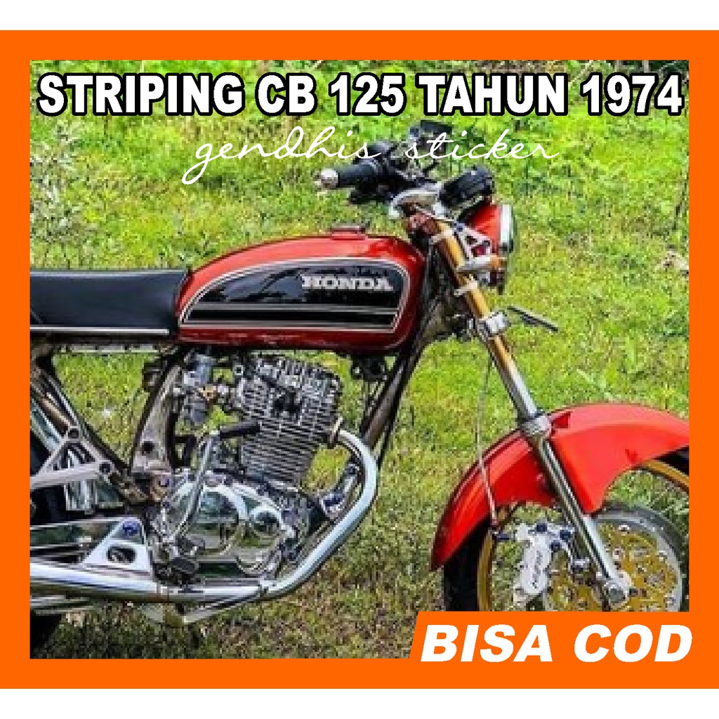 Jual Striping Stiker CB 125 tahun 1974 / stiker CB kaji hitam | Shopee ...