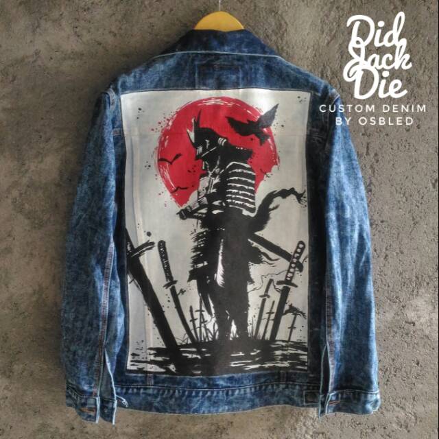 Jual JAKET LUKIS SAMURAI JAKET JEANS CUSTOM | Shopee Indonesia