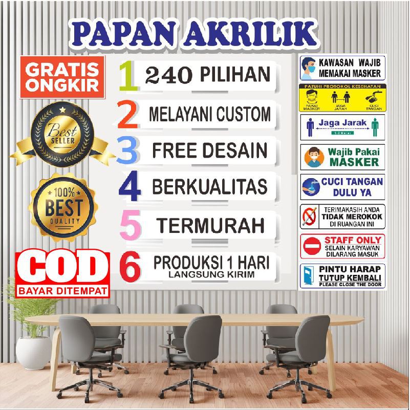 Jual COD, 240 PILIHAN, PAPAN AKRILIK dan STIKER, PAPAN NAMA, AKRILIK ...