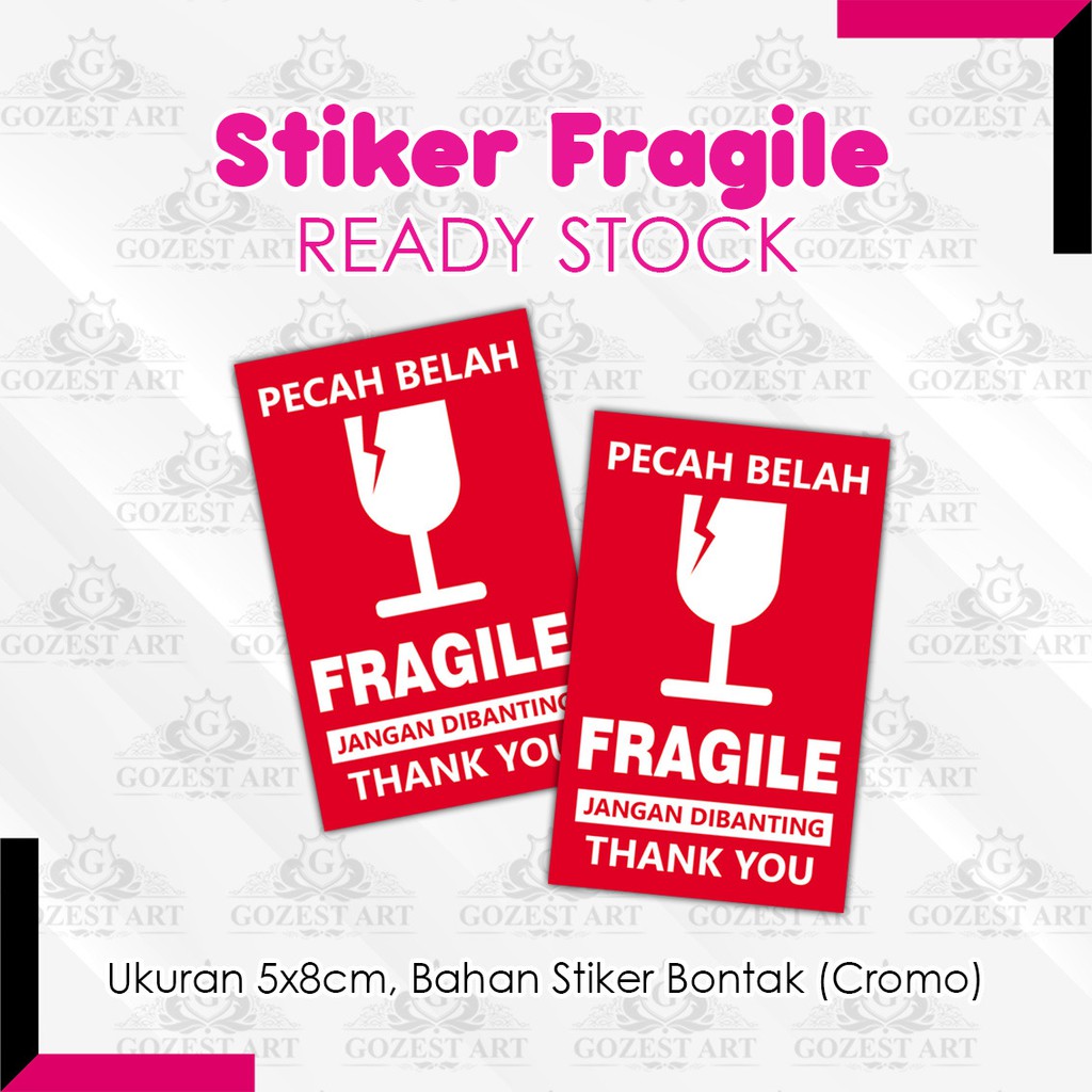 Jual Stiker Fragile Sticker Jangan Dibanting / Stiker fragile Makanan ...