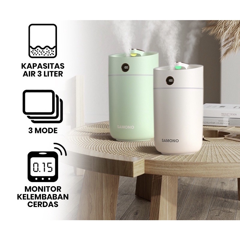Jual HUMIDIFIER 3 LITER NOZLE GANDA SAMONO KAPASITAS TANGKI BESAR ...