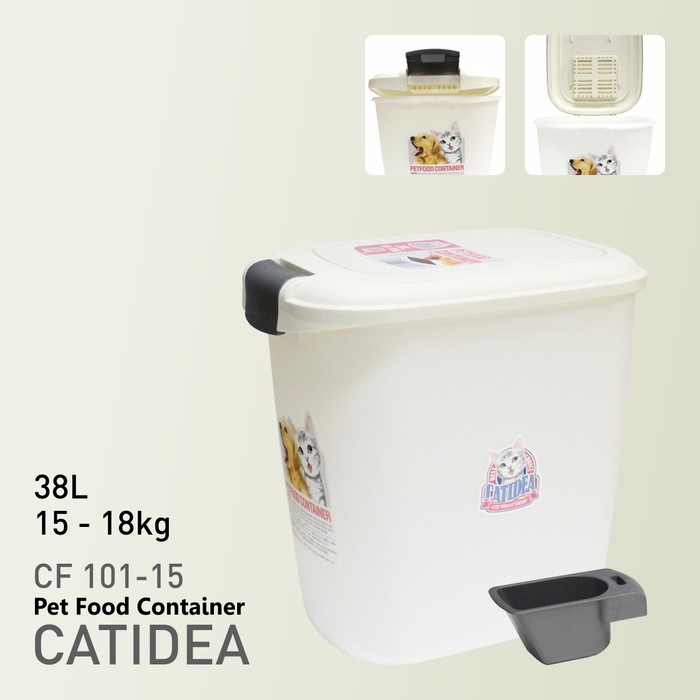Jual Catidea pets container CF101-5 cream 15kg (38L) | Shopee Indonesia