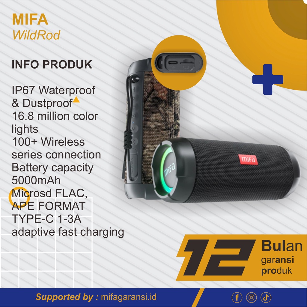 Jual MiFa WildRod Wireless Bluetooth 5.3 Speaker 30W Bass+ IP67 RGB ...