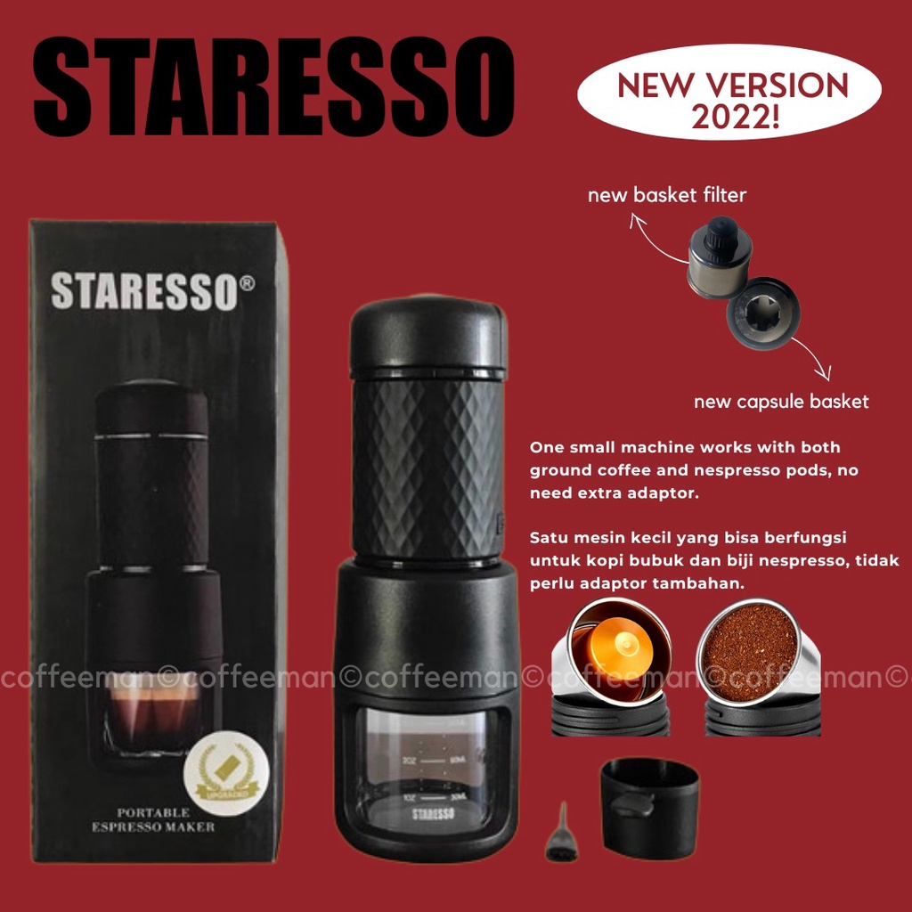 Jual Staresso SP-200 Black Manual Handy Espresso Coffee Maker SP200 ...