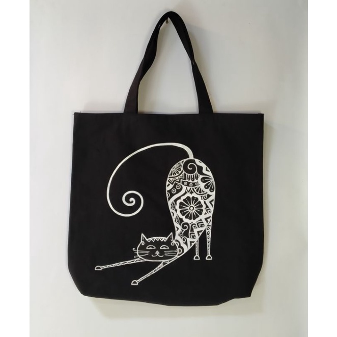 Jual Totebag lukis, handmade gambar kucing limited edition | Shopee ...