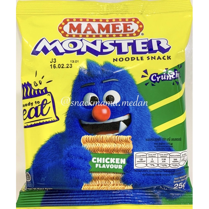 Jual MAMEE MONSTER NOODLE SNACK 25GR BBQ/SPICY/CHICKEN | Shopee Indonesia