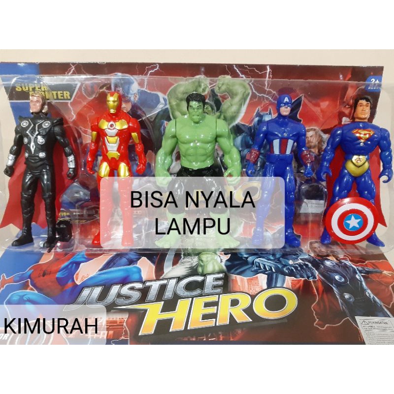 Jual mainan figure robot avengers endgame isi 4 5 ironman thanos ...