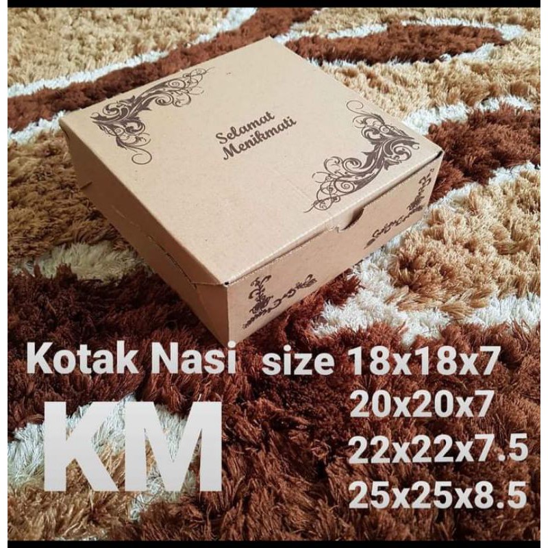 Jual Box Kotak Nasi Motif 18x18/Dus coklat tebal/Kotak makan/Dus Nasi ...