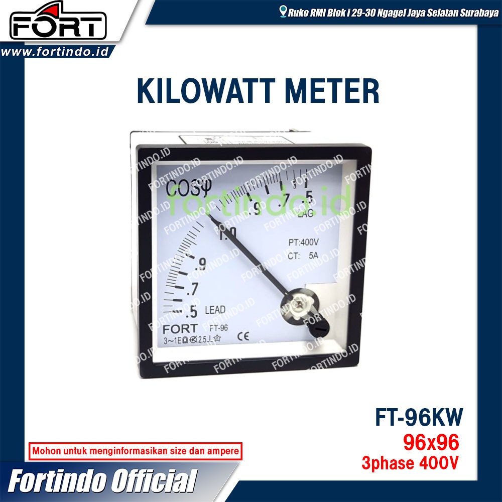Jual Kilowatt meter Class 1.5 FT-96KW Panel Meter MERK FORT | Shopee ...