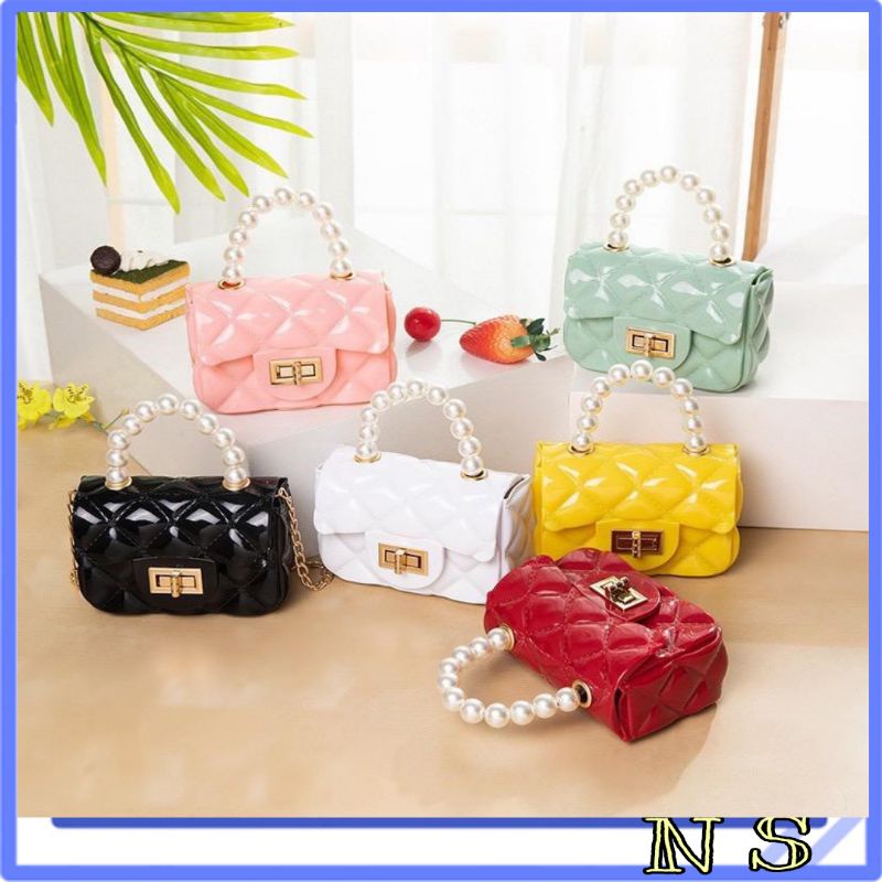Jual Tas import Jakarta Tas jelly glossy mini mutiara mini glossy ...