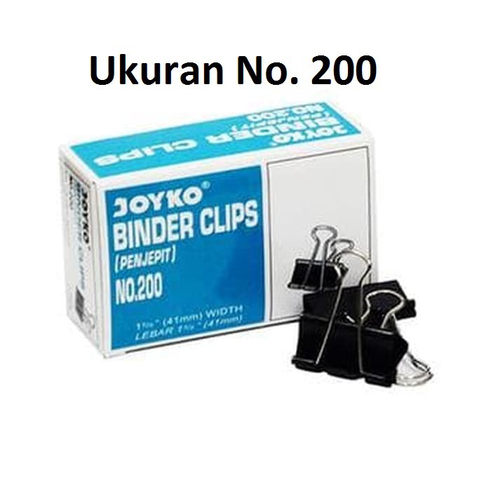 Jual BINDER CLIP 200 JOYKO /Amanda / PAPER CLIP / KLIP KERTAS JOYKO ...