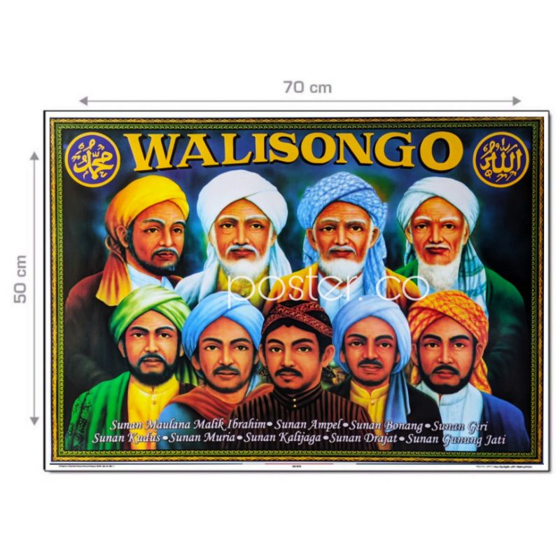 Jual POSTER JUMBO WALISONGO/WALI SONGO UKURAN 50x70 CM | Shopee Indonesia
