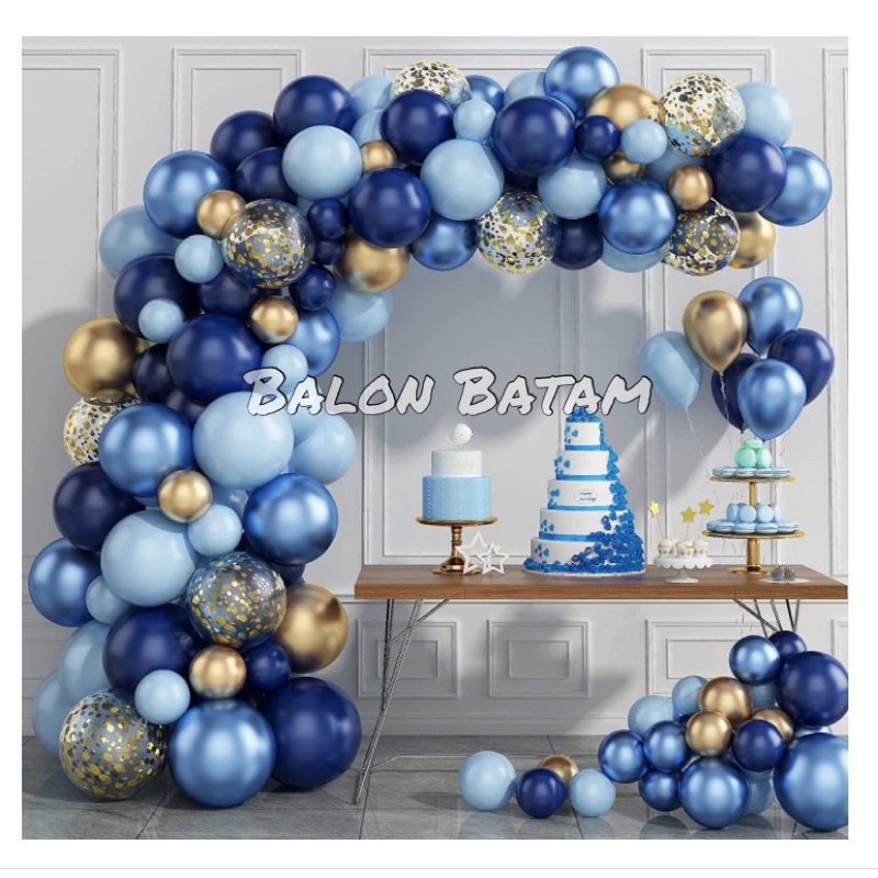 Jual Paket Balon Dekorasi Navy softblue 9843 | Shopee Indonesia