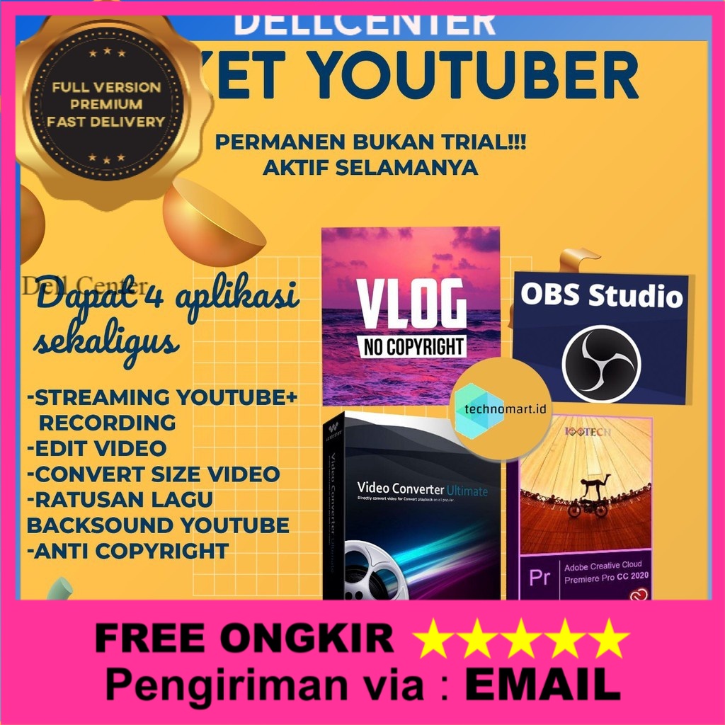 Jual Paket Aplikasi Youtuber Premiere - OBS Studio Streaming + Video ...