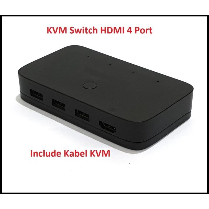 Jual Kvm Switch 4 Port Hdmi Usb Sharing Lcd Monitor Keyboard Mouse ...