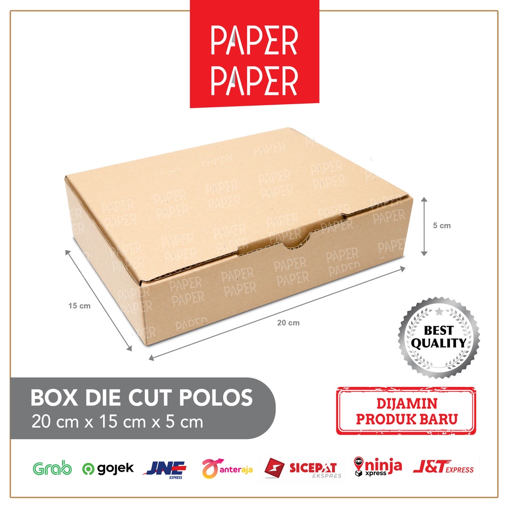 Jual Kardus Box Karton Die Cut 20x15x5 Polos - Baru - Murah | Shopee ...