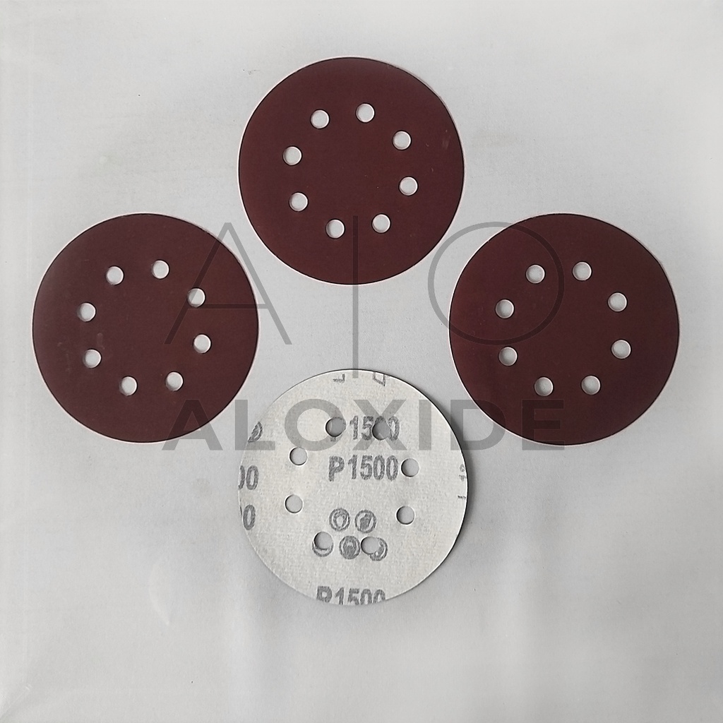 Jual Amplas Bulat Velcro 5” inch 8 Lubang Tempel Sanding Disc Mata ...