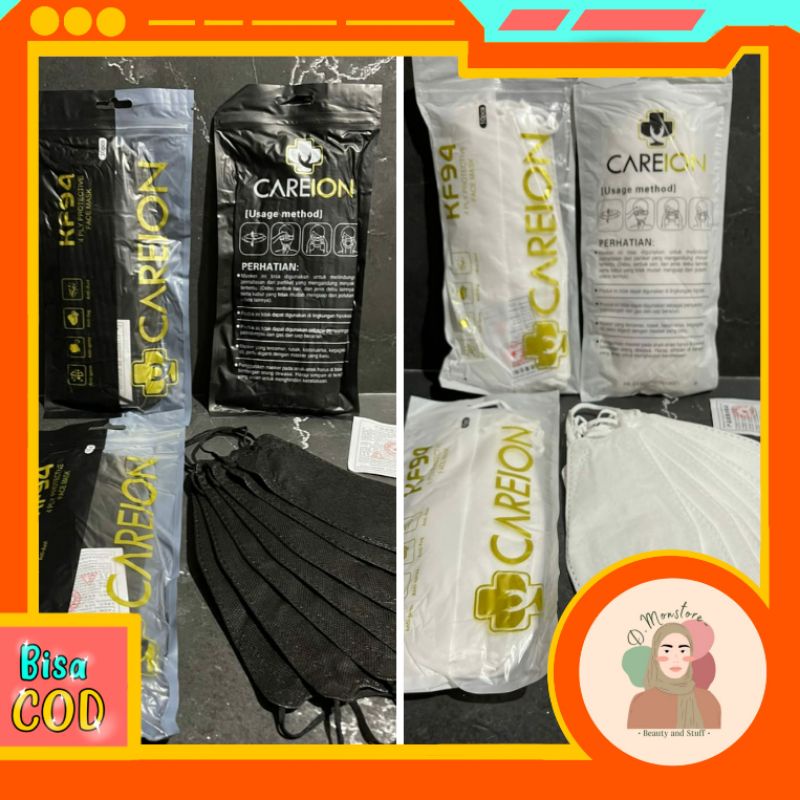 Jual Masker KF94 Careion isi 10 pcs || Masker KF94 Hitam Putih ...