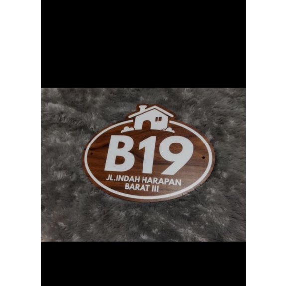 Jual Sticker dan acrylic motif kayu papan no rumah bs custom angka ...