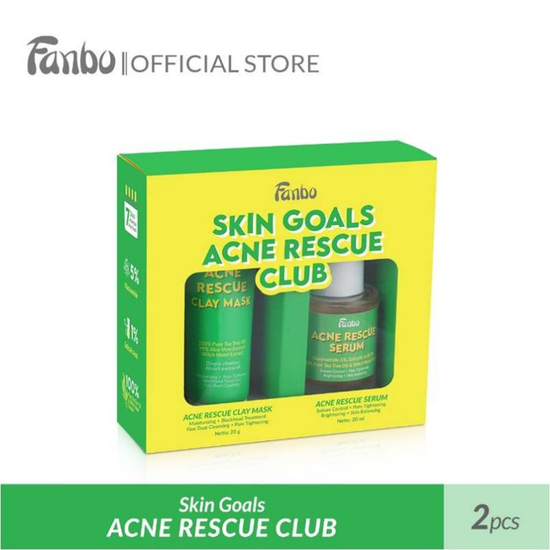Jual FANBO SKIN GOALS ACNE RESCUE CLUB | MASKER WAJAH | SERUM | PAKET JERAWAT | Shopee Indonesia