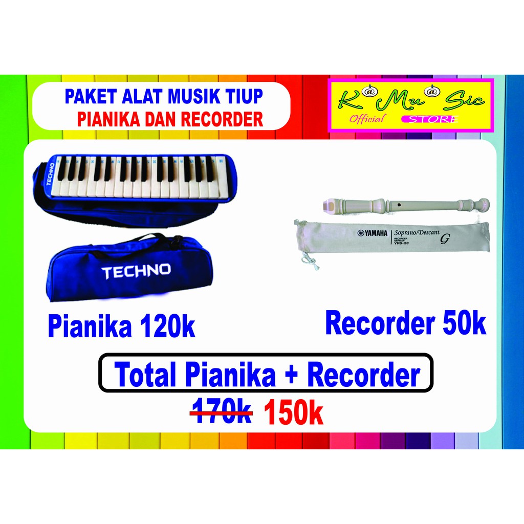 Jual [ COD ] Paket alat musik tiup pianika dan recorder yamaha | Shopee ...
