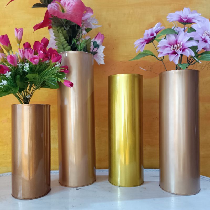 Jual Vase Gold vas Bunga Hias / Pot Emas bahan Stainless anti karat ...