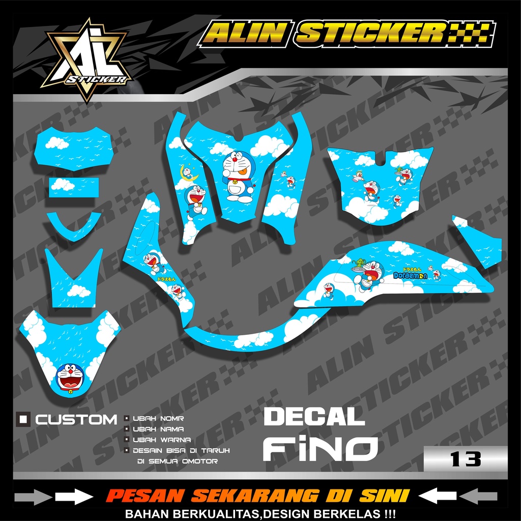 Jual 13 Decal Fino Doraemon - Decal Custom Yamaha Fino Premium full ...