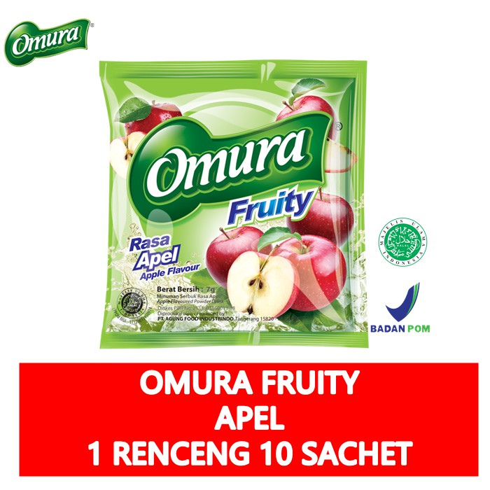 Jual [MINUMAN SACHET] Powder Drink Omura Fruity Rasa Apel (1 Renceng ...