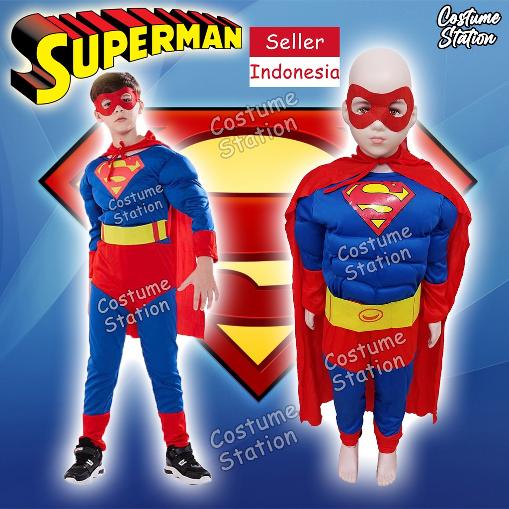 Jual Kostum Superhero Superman / Costume Super man DC Justice League anak laki | Shopee Indonesia
