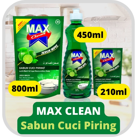 Jual MAX CLEAN Sabun Cuci Piring 210ml, 450ml, dan 800ml | Shopee Indonesia
