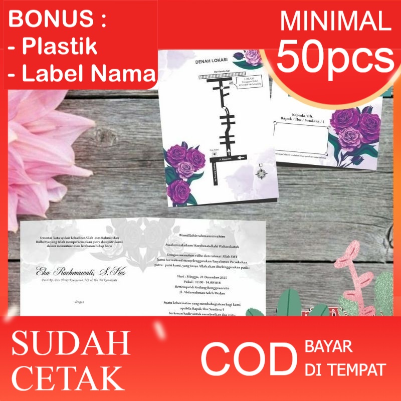 Jual Undangan Pernikahan Desain Jago 58 Free Plastik & Tempelan Nama ...