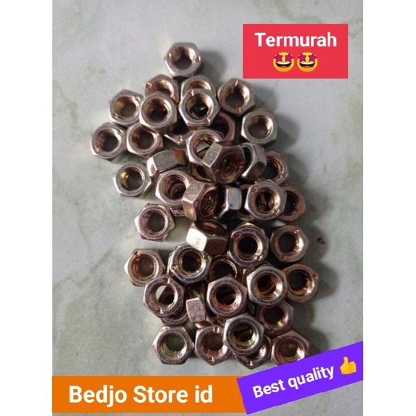 Jual 25 PC mur 6mm kuning/mur untuk baut kunci 10 | Shopee Indonesia