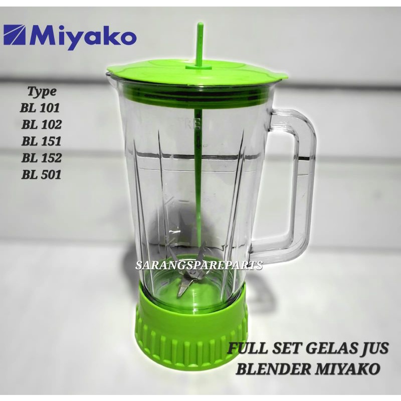 Jual GELAS JUS BLENDER SET MIYAKO / GELAS JUS MIYAKO HIJAU SET / GELAS ...