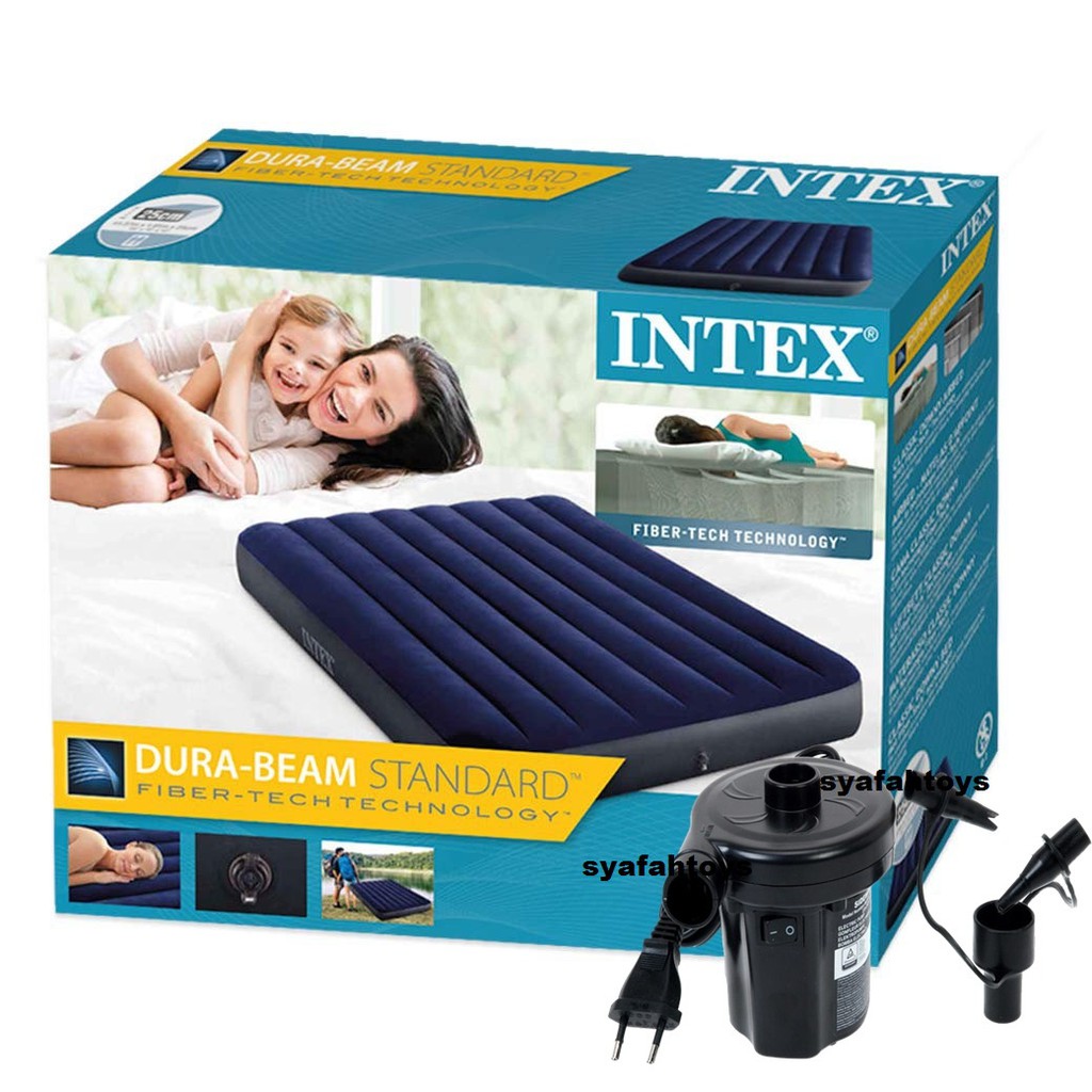 Jual Intex kasur angin durabeam double blue 64758 | Shopee Indonesia