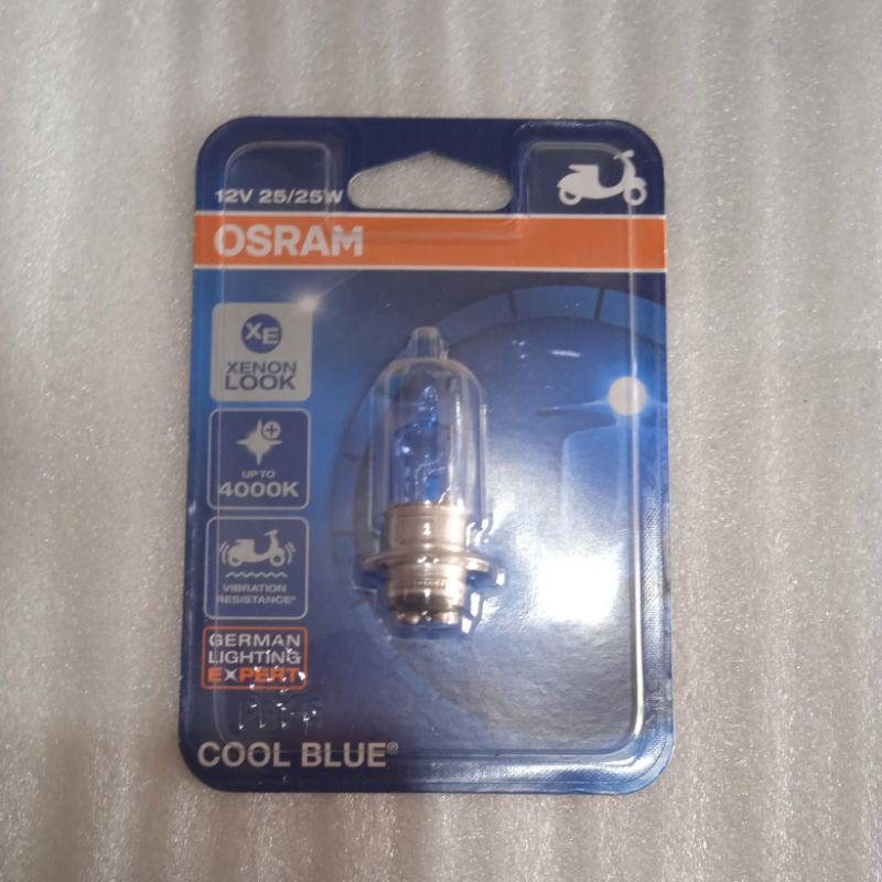 Jual Bohlam Lampu Motor Osram Cool Blue Xenon Look 4000K 12V 25W, bohlam depan atau bohlam utama ...