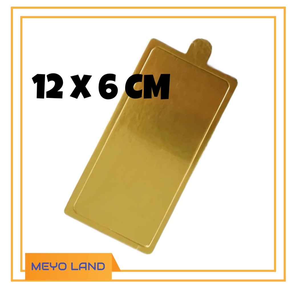 Jual Tatakan Tiramisu Persegi Panjang 12x6 cm Kue Alas Cake Slice Gold ...