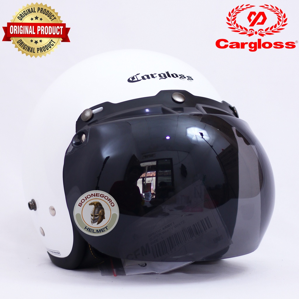 Jual Helm Cargloss CFM Super Whity White Retro SNI | Shopee Indonesia