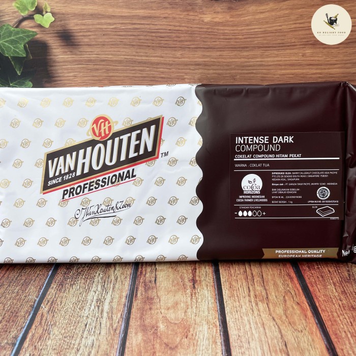 Jual Van Houten Intense Dark Compound Chocolate - 1KG [PROFESSIONAL] | Shopee Indonesia