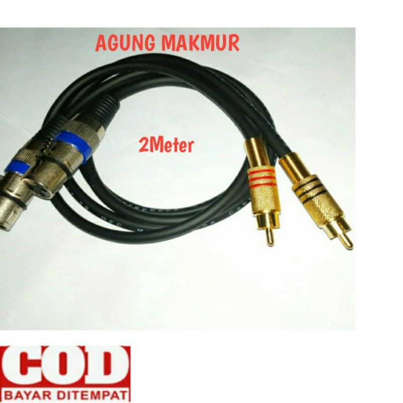 Jual Kabel Mixer Ke Power Ampli Jack Canon Xlr Female Ke Rca 2METER ...