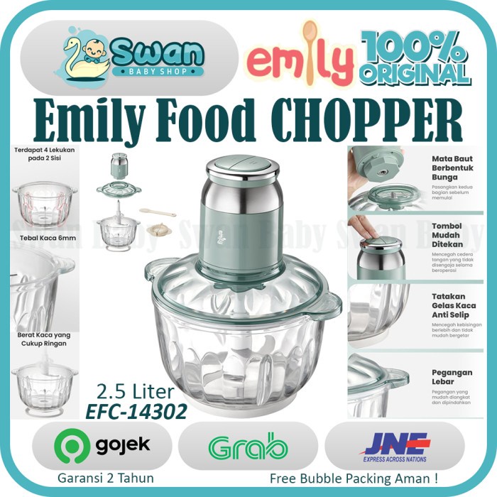 Jual Emily Electric Food Chopper 2.5L / Alat Perajang Makanan Elektrik ...