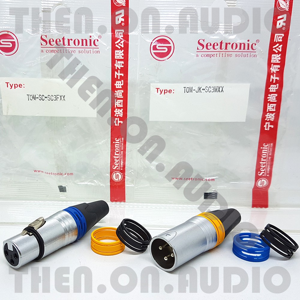 Jual PASANGAN - SEETRONIC XLR MALE FEMALE CONNECTOR 3P Jack 3 Pin konektor Audio Original ...