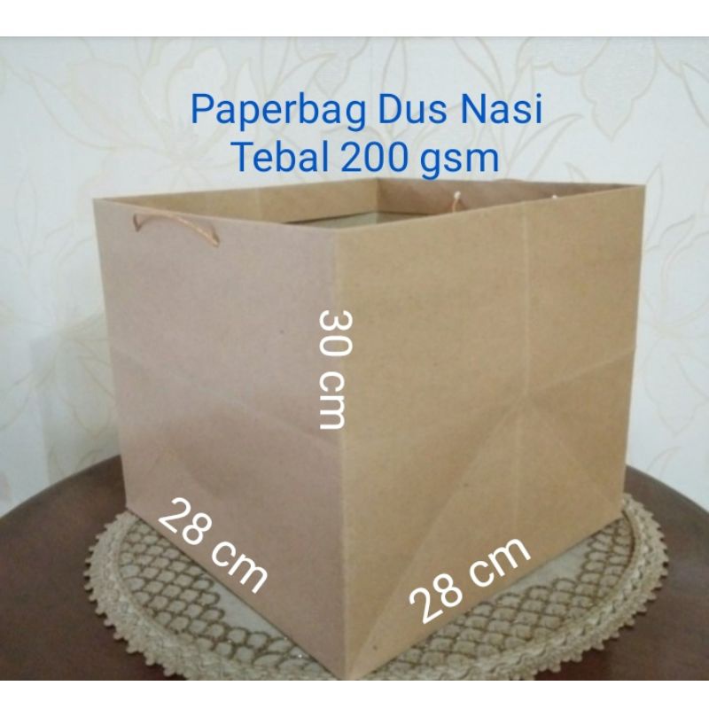 Jual Paper bag dus nasi PREMIUM 28 x 28 x T30 tas souvenir jumbo ...